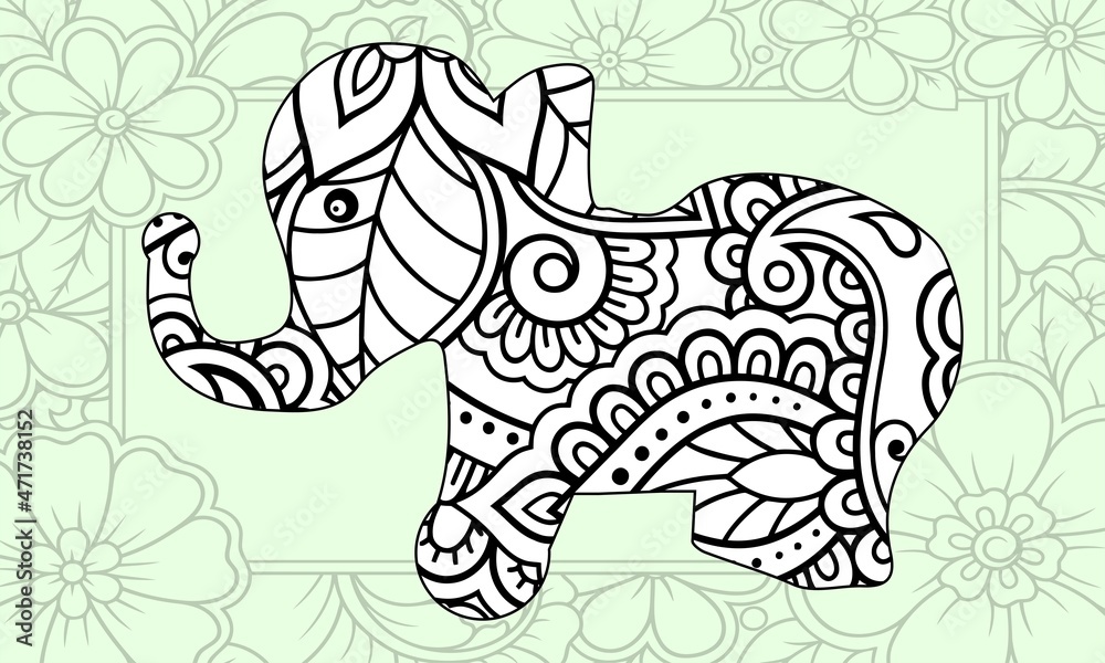 Vetor de Elephant coloring page.coloring book .animal coloirng page do ...