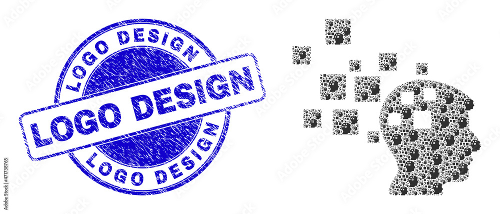 Vector idea generation icon mosaic is formed of random recursive idea ...