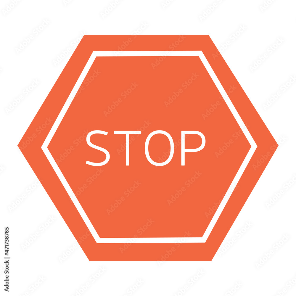 Sticker with road sign. Red icon with traffic rules. Sign with ...