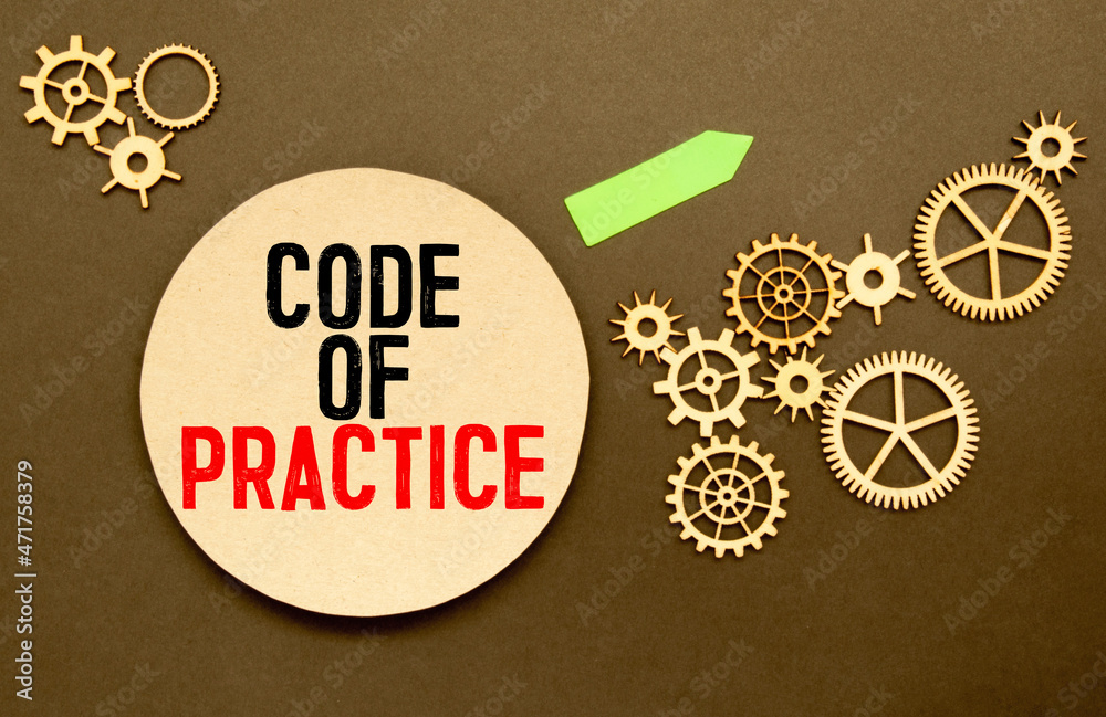 Code of Practice text written on a notebook with pencils Stock Photo | Adobe Stock