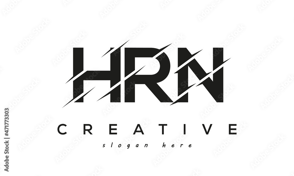 HRN Letter Logo Design With A Creative Cut Stock Vector | Adobe Stock