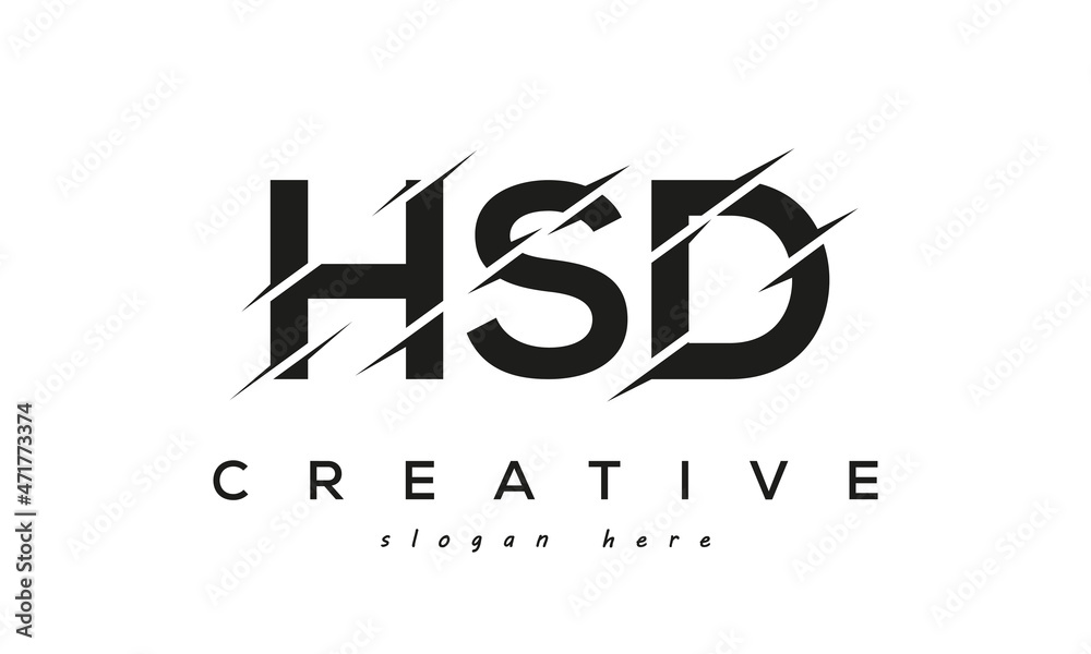 HSD Letter Logo Design With A Creative Cut Stock Vector | Adobe Stock