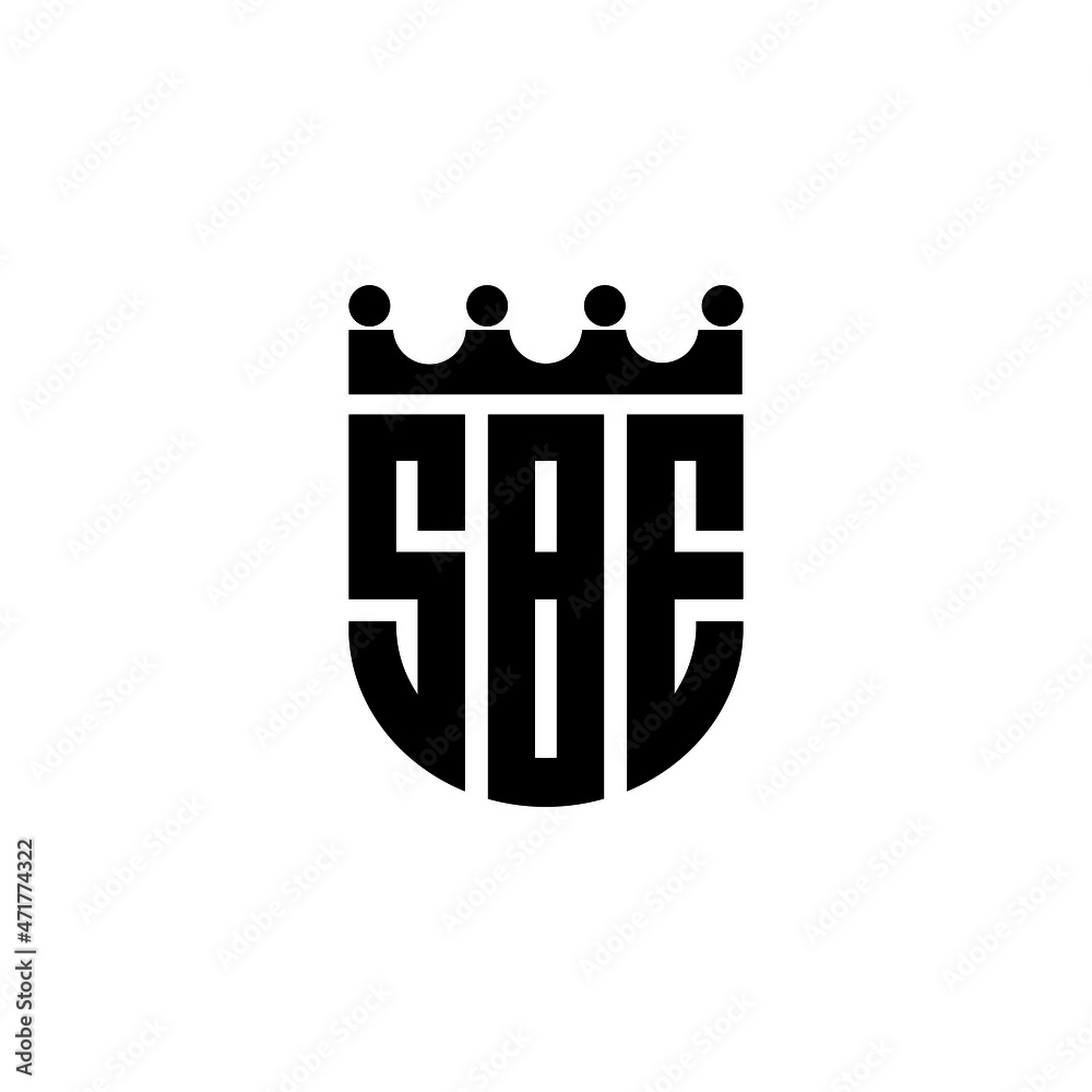 SBE letter logo design with white background in illustrator, vector ...