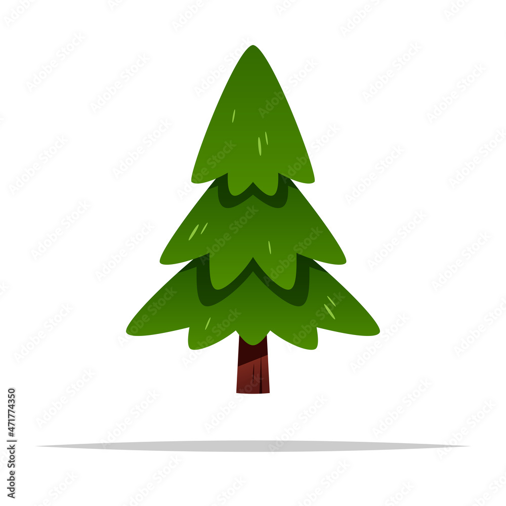 Cartoon pine tree vector isolated illustration Stock Vector | Adobe Stock