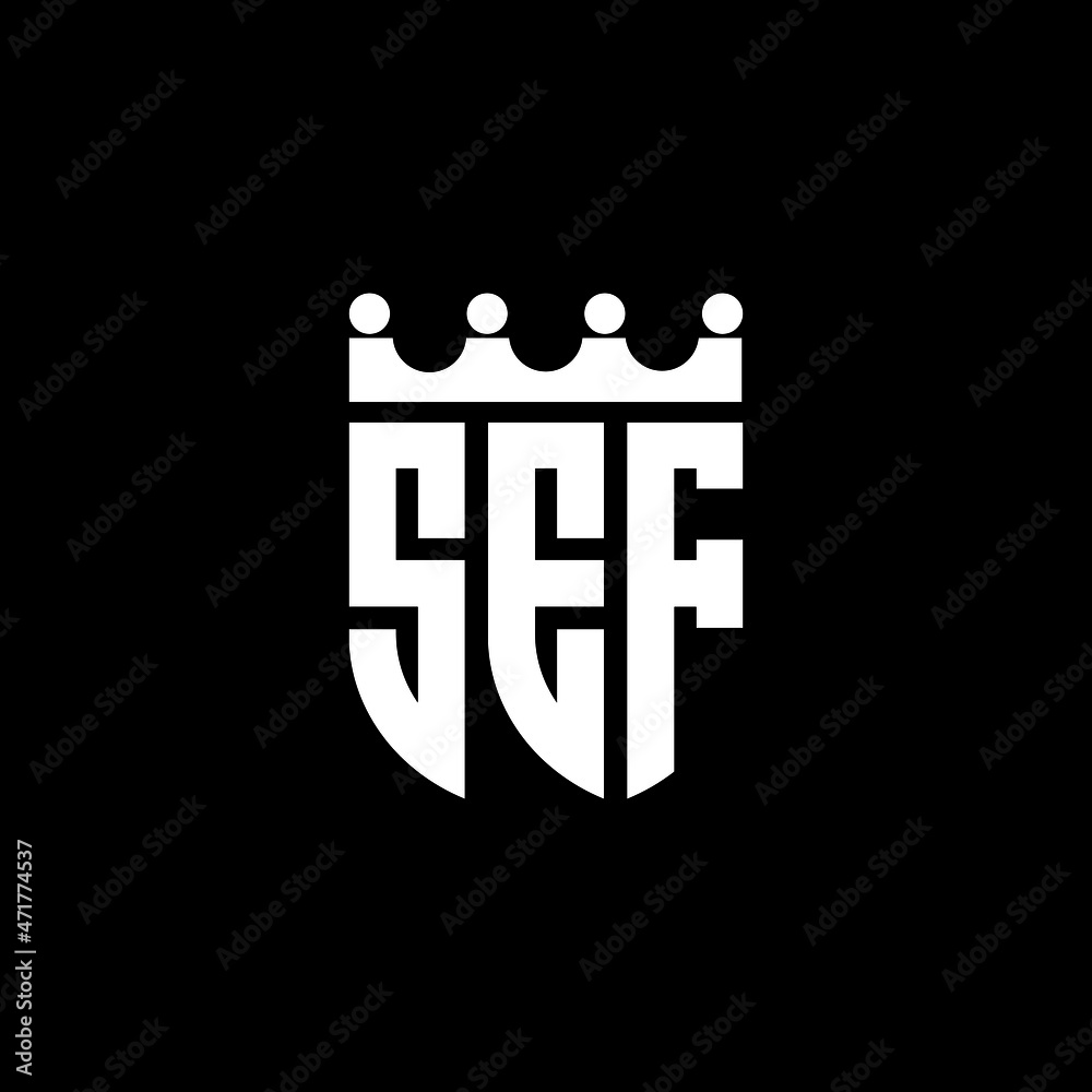 SEF letter logo design with black background in illustrator, vector ...