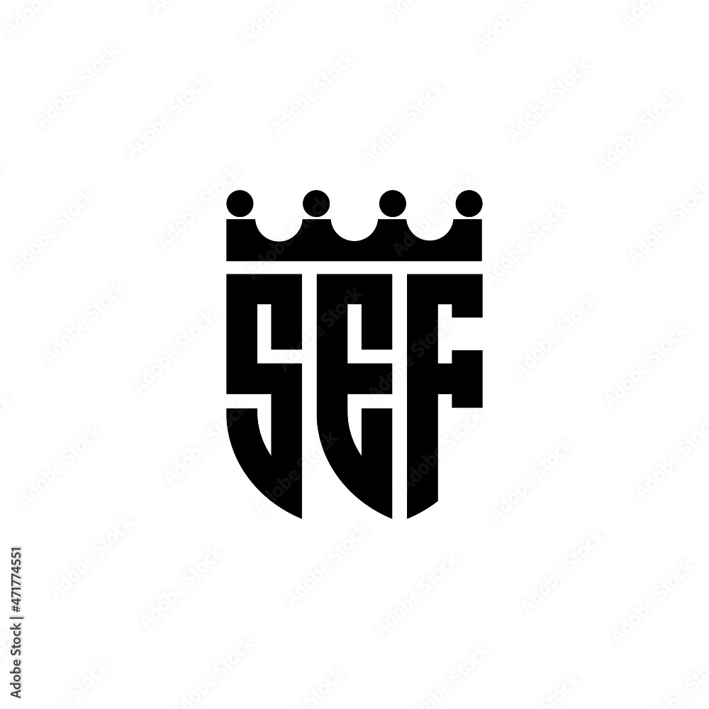 SEF letter logo design with white background in illustrator, vector ...