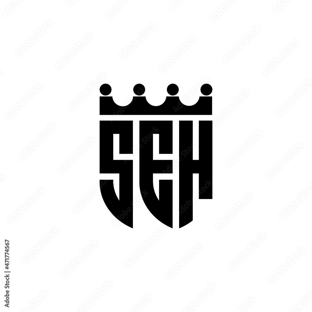 SEH letter logo design with white background in illustrator, vector ...
