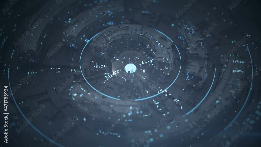 Rotating circle elements. Computer generated abstract motion background ...