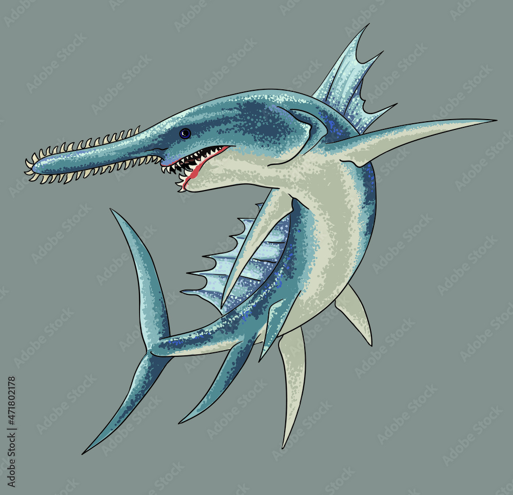 drawing monster fish, art.illustration, vector Stock Vector | Adobe Stock