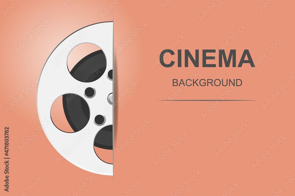 Movie film banner design template. Film stripe reel design element for ...