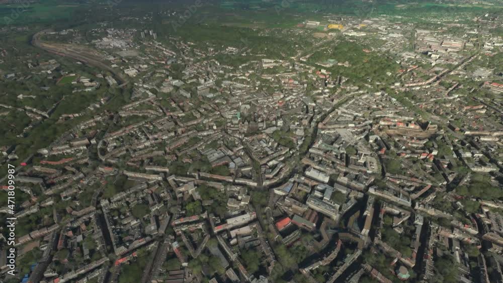 Aerial view of Aachen also known as Aix-la-Chapelle Aquae Granni and ...