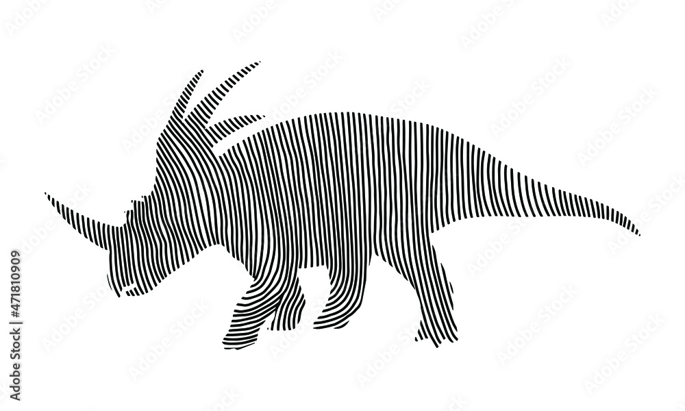 Dinosaur line art. Vector illustration. Stock Vector | Adobe Stock