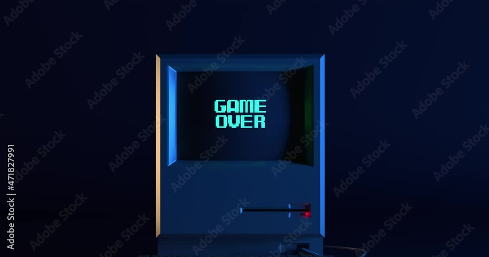 4k Resolution Video: Retro Vintage Desktop Computer with Keyboard ...