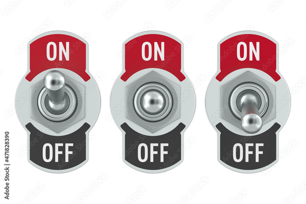 toggle switch on white background. Isolated 3D illustration Stock ...