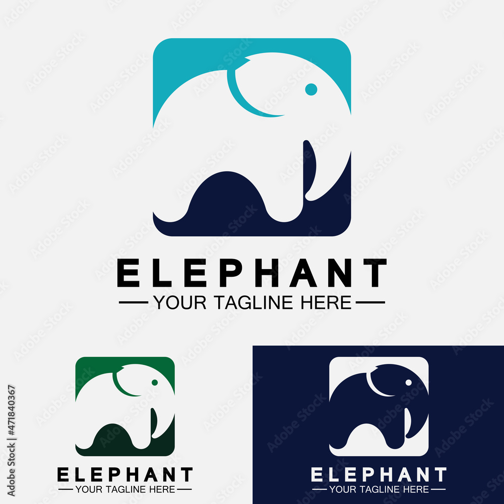 Elephant Logo Vector Illustrator Design Template Stock Vector | Adobe Stock