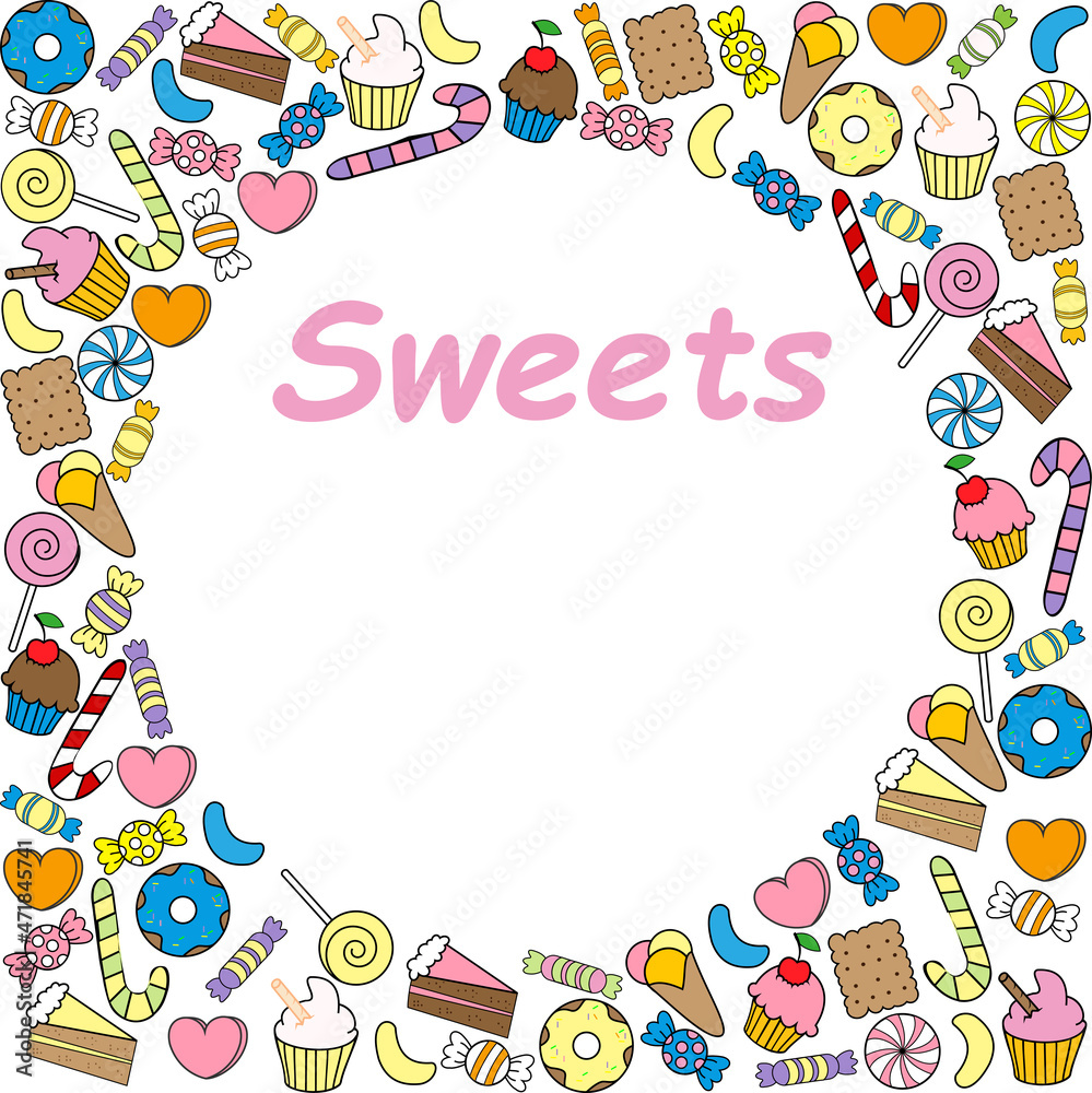 Vector frame of sweets for registration of photographs, advertising ...