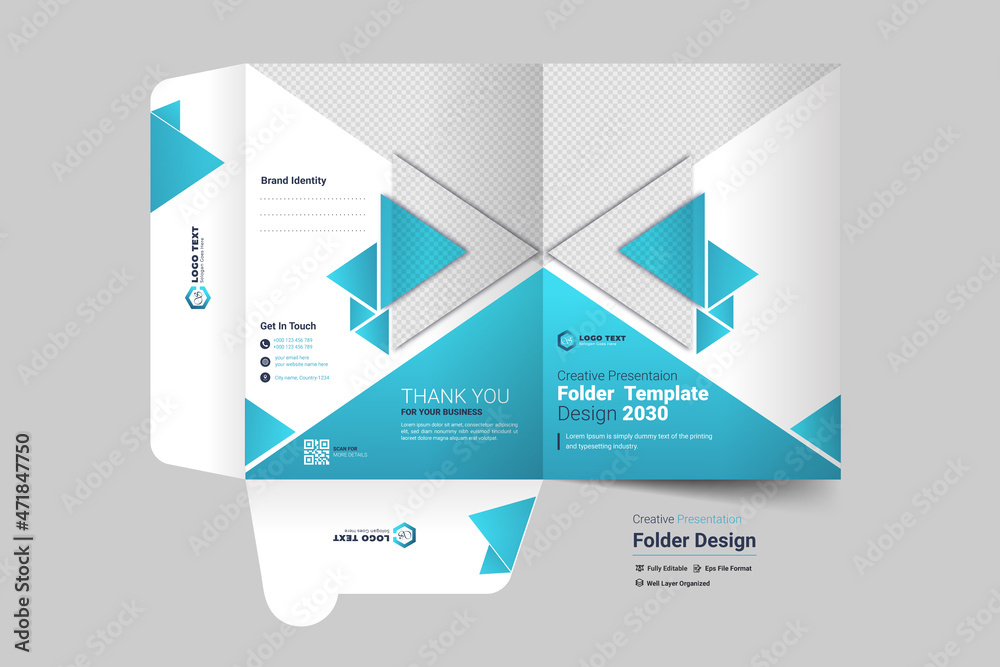 Presentation folder template for corporate Office design, Folder design ...