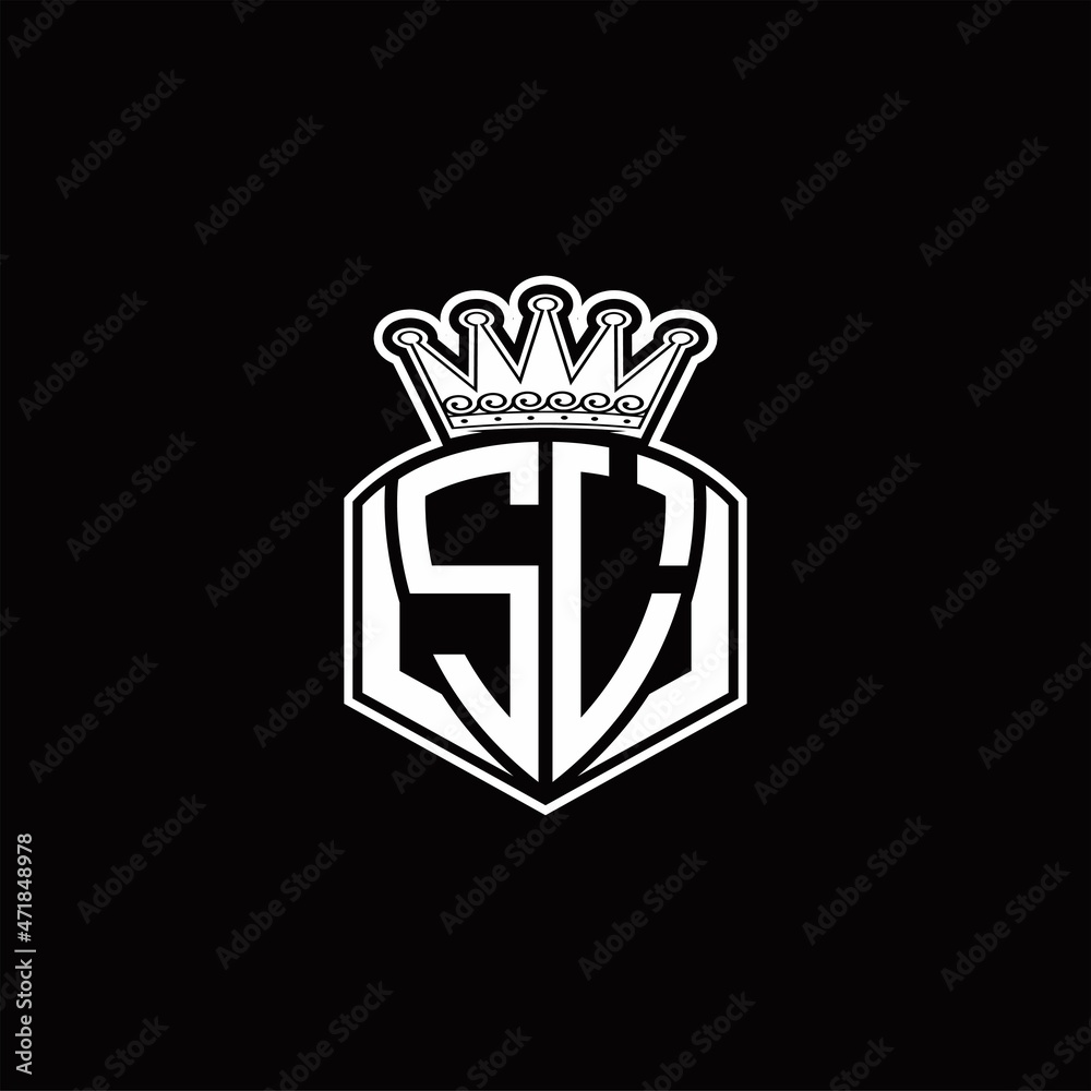 SL Logo monogram with luxury emblem shape and crown design template ...