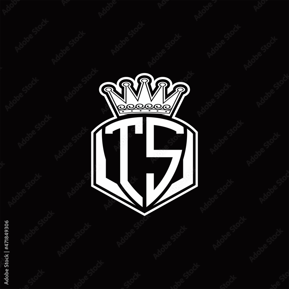 TS Logo monogram with luxury emblem shape and crown design template ...