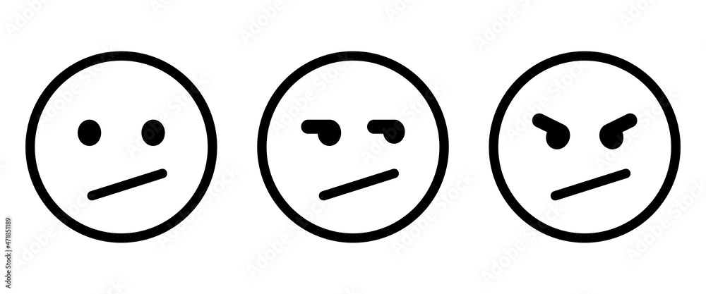 dissatisfied icon, unhappy icon button, vector, sign, symbol, logo ...