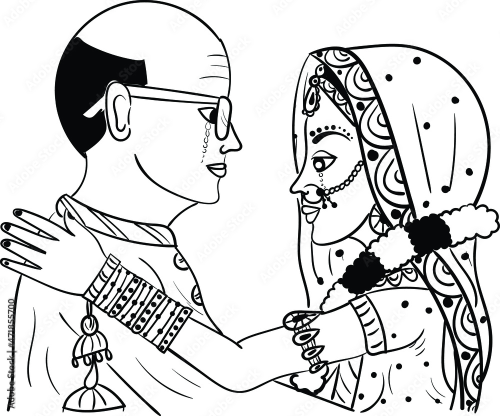 Indian wedding clipart vidai (bidai) ceremony of bride with their ...
