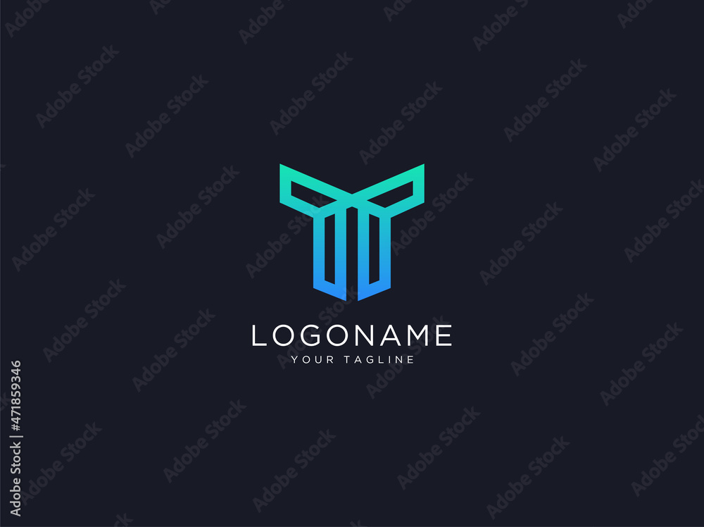 Geometric letter T logo design element Stock Vector | Adobe Stock