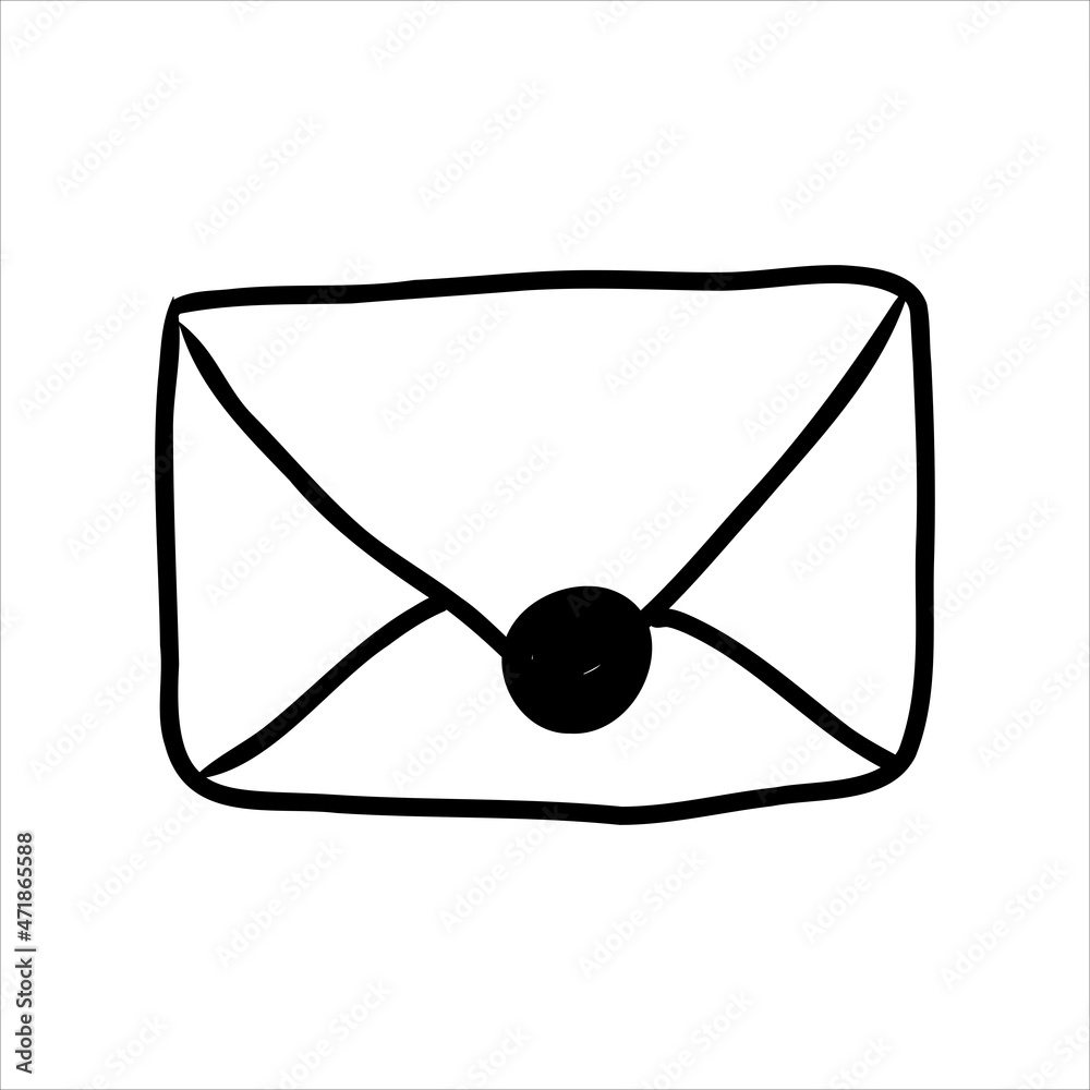 Cute smiling happy envelope, paper letter. email kawaii cartoon in ...