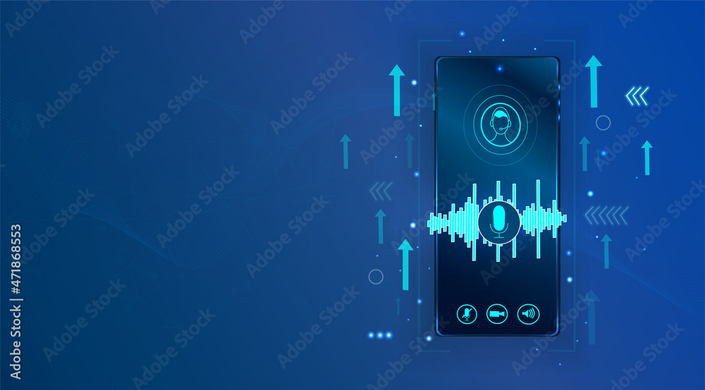 Voice assistant of the modern concept. Sound waves equalizer on your ...