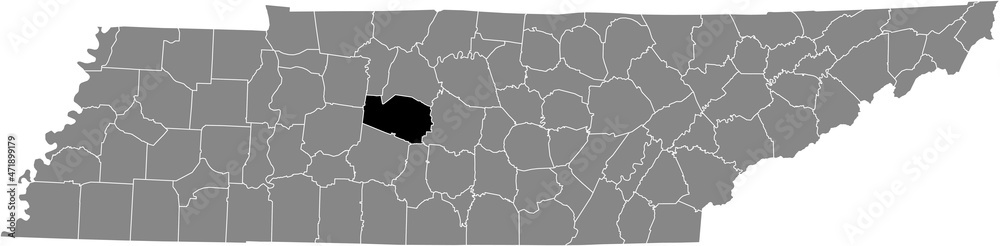 Black highlighted location map of the Williamson County inside gray ...