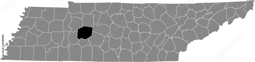 Black Highlighted Location Map Of The Hickman County Inside Gray Administrative Map Of The
