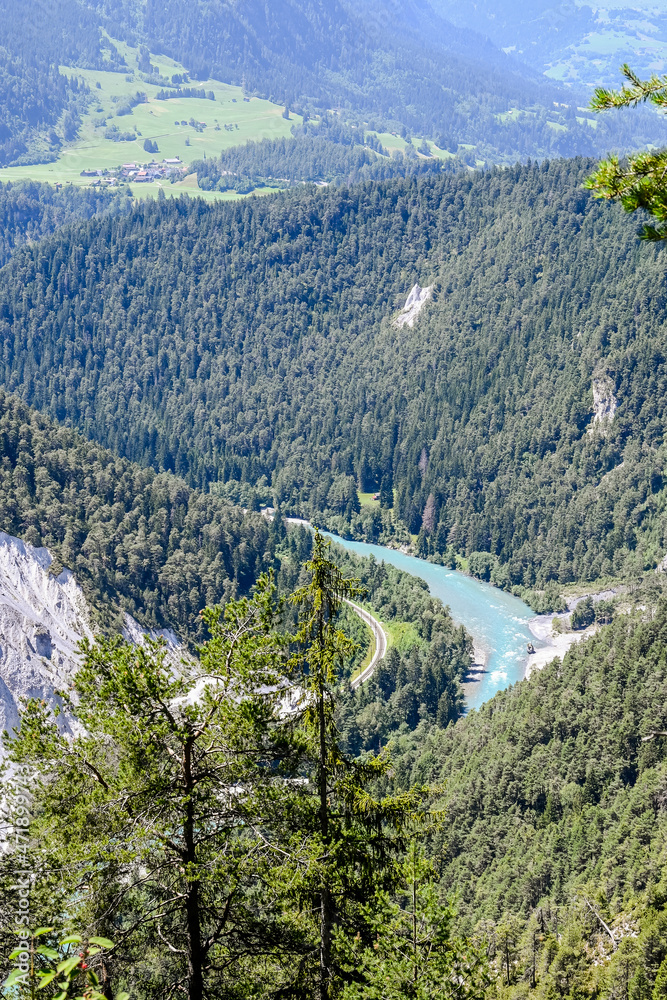 Rheinschlucht, Rhein, Ruinaulta, Fluss, Schlucht, Flims, Bergsturz ...