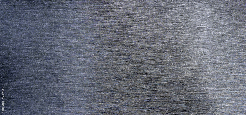 Metallic texture in black. Rectangular metal strip with thin horizontal ...