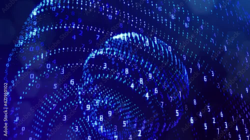 Video Stock 3d loop background, concept of digital data processing, calculation and ...