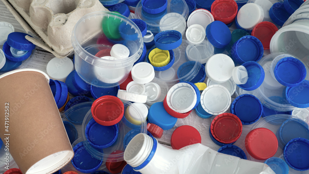 Waste sorting at home. Plastic waste for recycling. Zero waste and eco ...