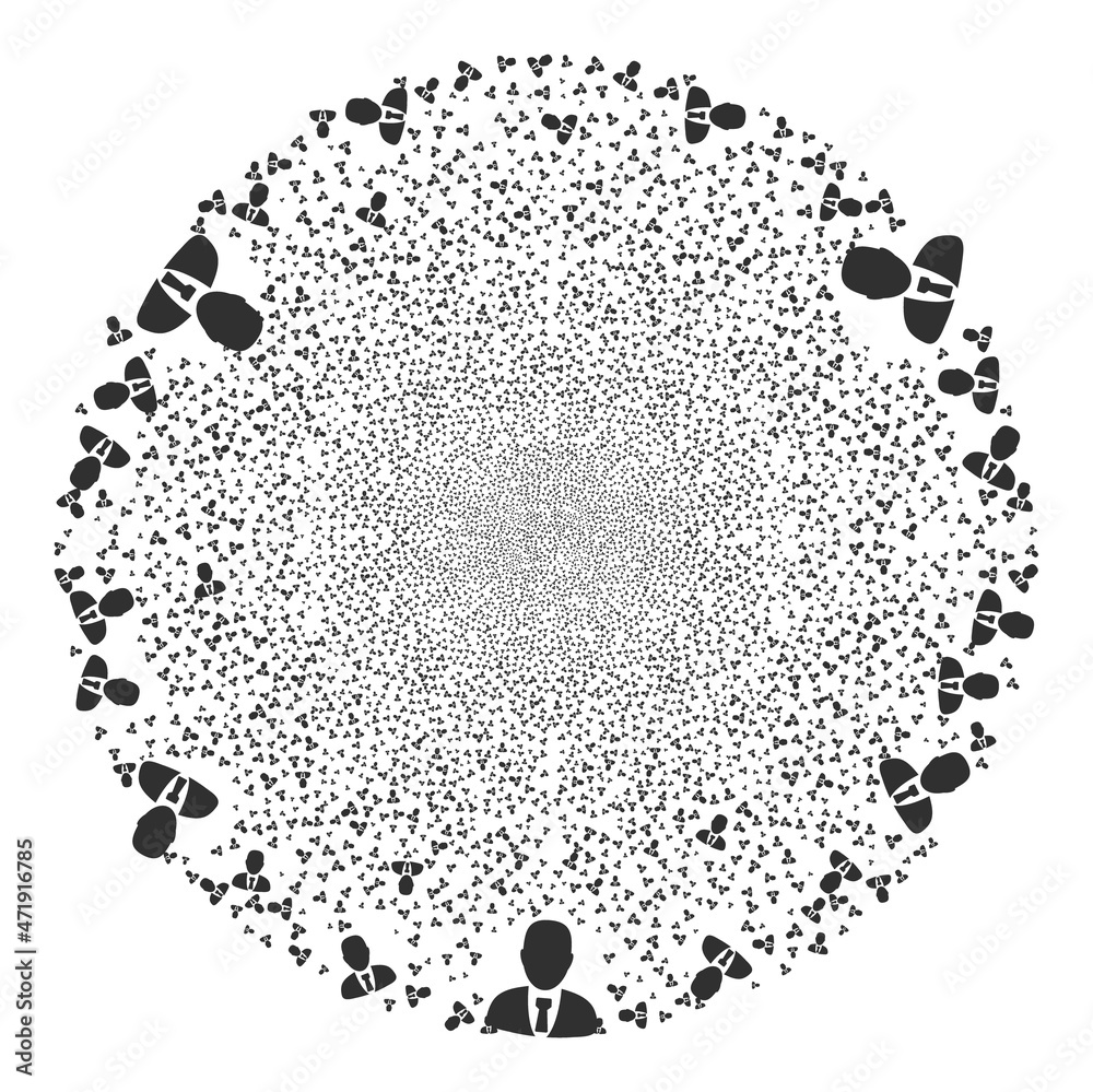 Vetor de Manager explosion spheric cluster. Object pattern is done from ...