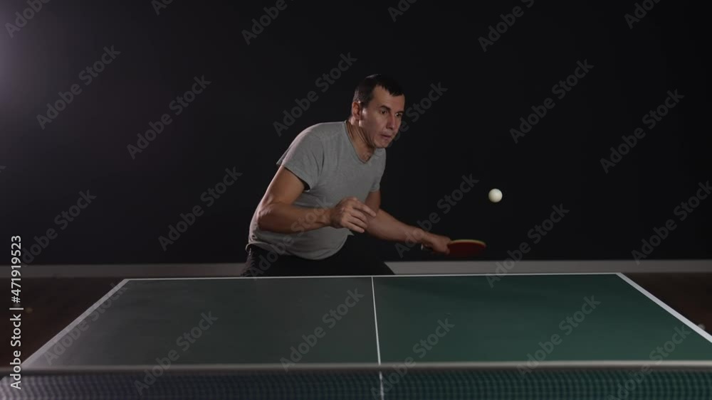 table tennis. man a athlete playing ping pong. sport party tournament ...