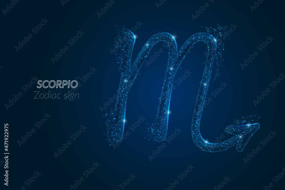 Abstract futuristic image of scorpio zodiac sign. Astrological ...