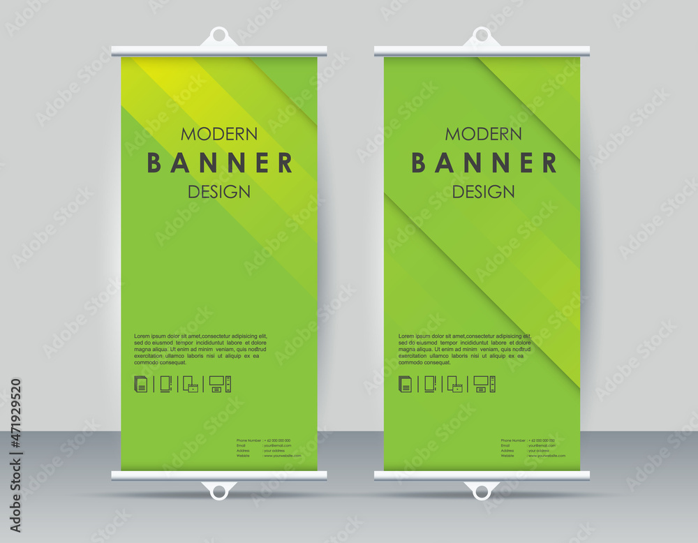 Modern roll banner abstract background Stock Vector | Adobe Stock