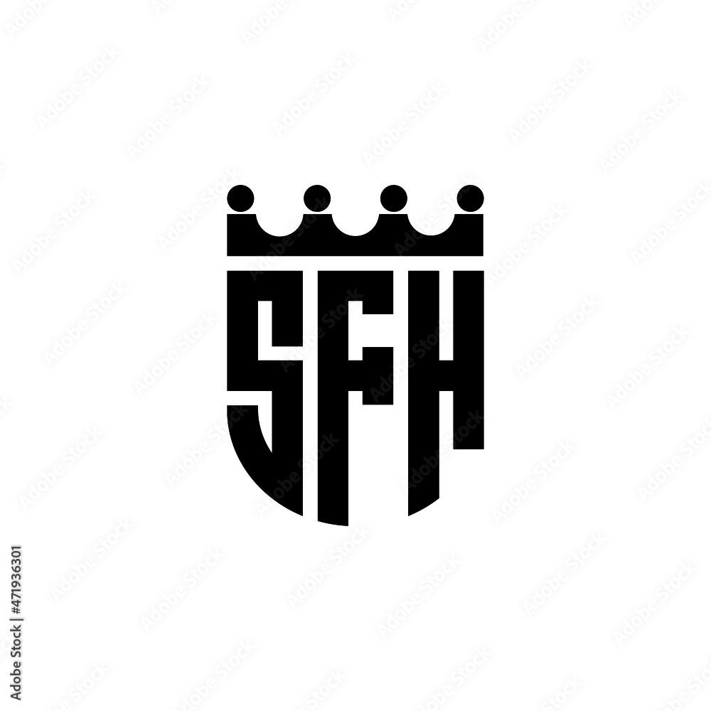 SFH letter logo design with white background in illustrator, vector ...