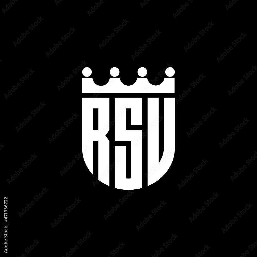 RSU letter logo design with black background in illustrator, vector ...