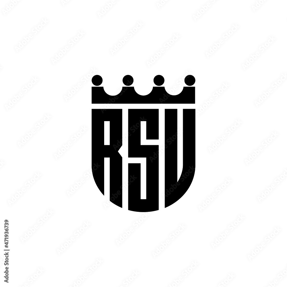 RSU letter logo design with white background in illustrator, vector ...