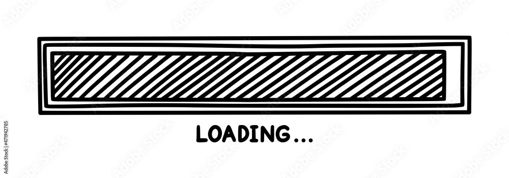 Progress loading bar. Infographics design element with status of completion. Hand drawn vector ...