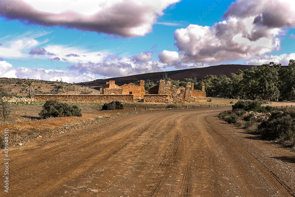 Ruins of abandoned settlement of Kanyaka in the South Australian ...