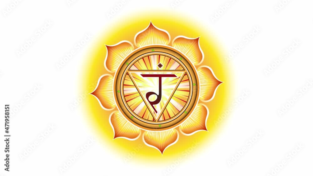 Manipura Chakra Symbolic animation of the rotational movement of the ...