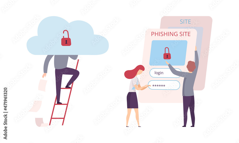 Hacker Stealing Personal Data from Phishing Site Vector Set Stock ... Hacker Stealing Personal Data from Phishing Site Vector Set Stock ...