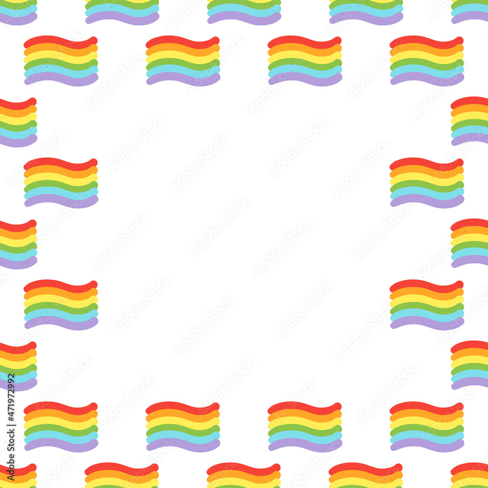 Square seamless pattern border vector illustration. Frame with simple ...