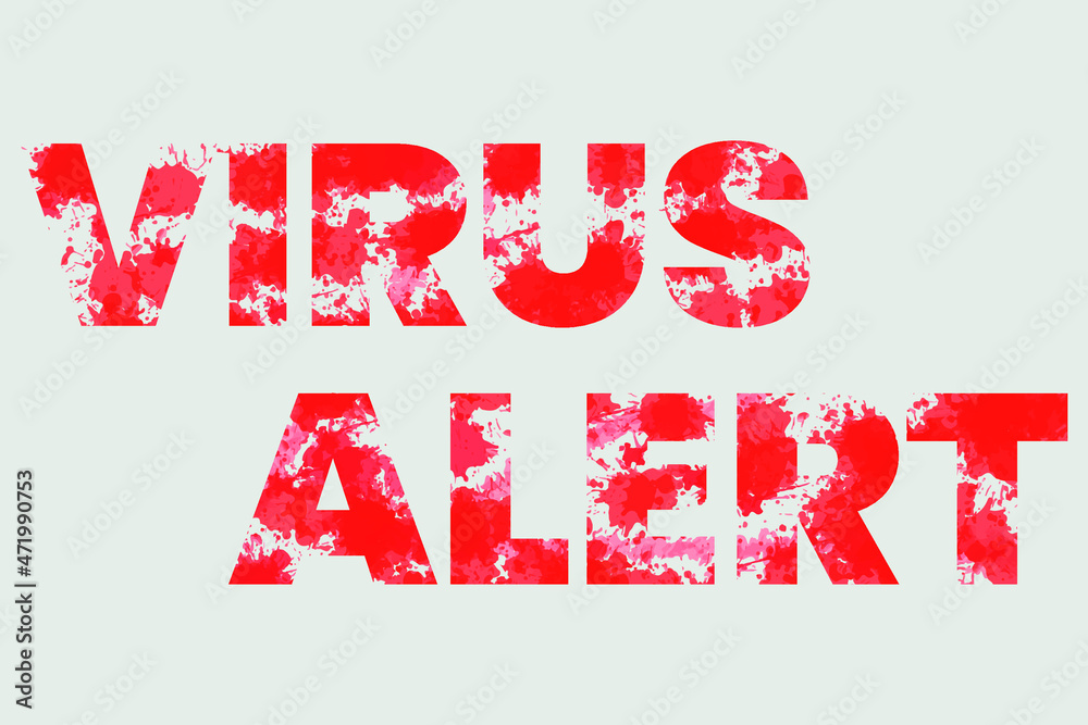 virus alert design with blood splash text. biohazard banner design in ...