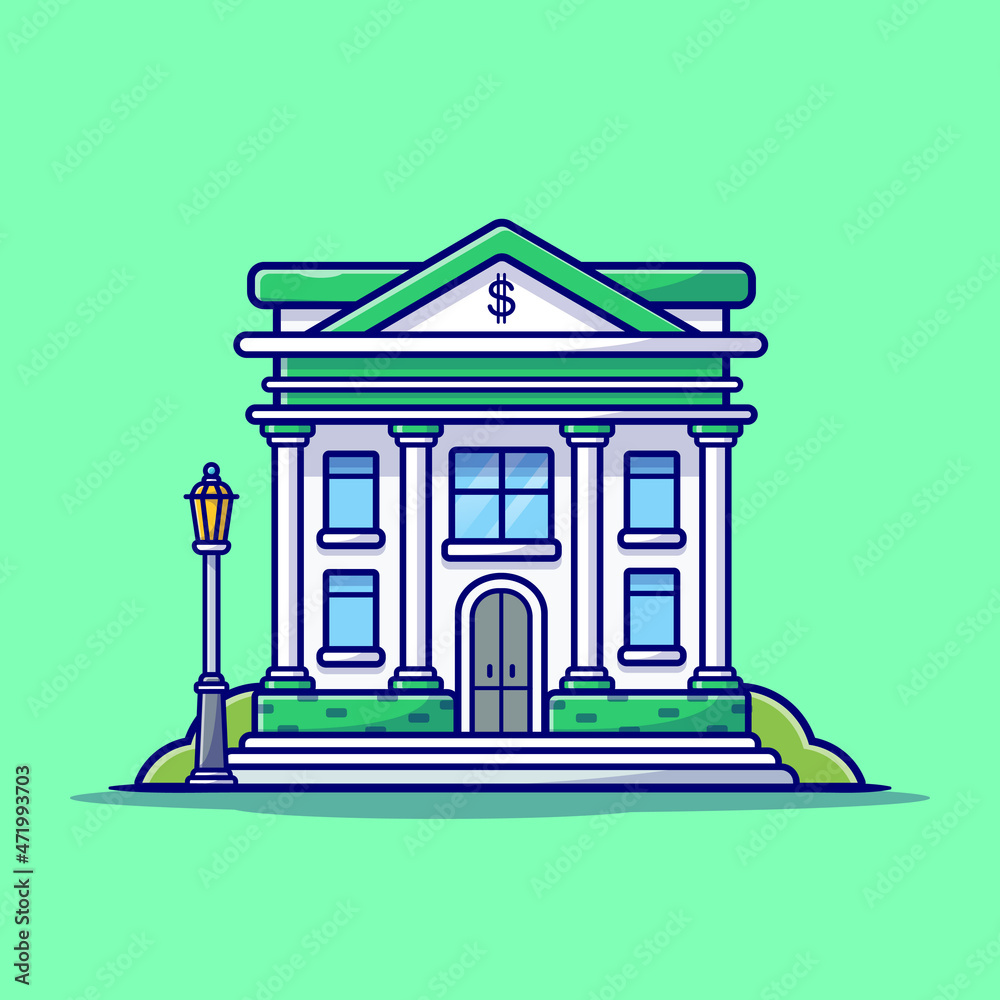 Bank Building Vector Icon Illustration. Business Building Icon Concept ...