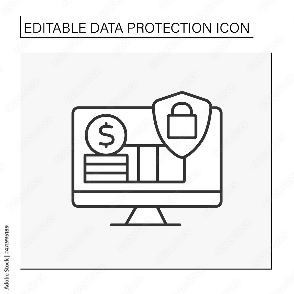 Security system line icon. Paid software for computers for database ...