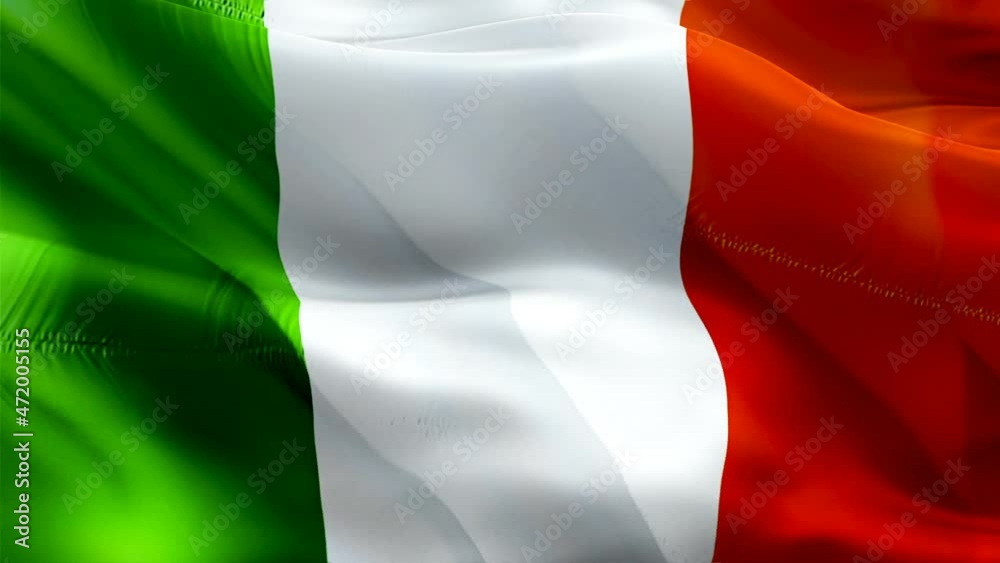 Italy flag. Realistic Italian Flag background video waving in wind ...